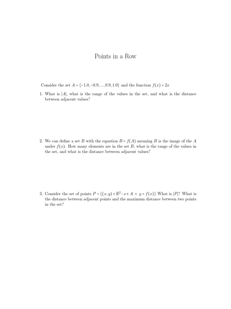 Points in A Row | PDF