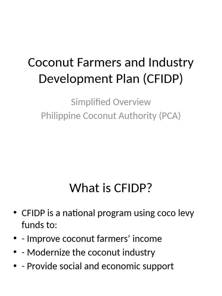 CFIDP: Boosting Coconut Farmers' Income | PDF
