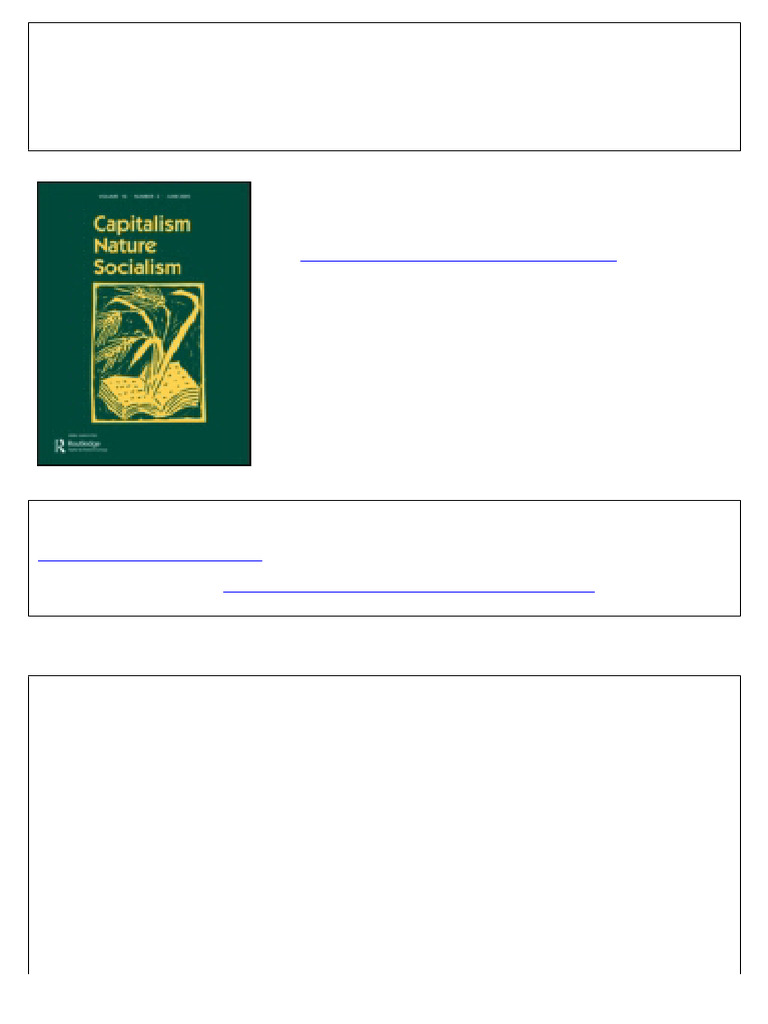 Capitalism Nature Socialism: Publication Details, Including ...