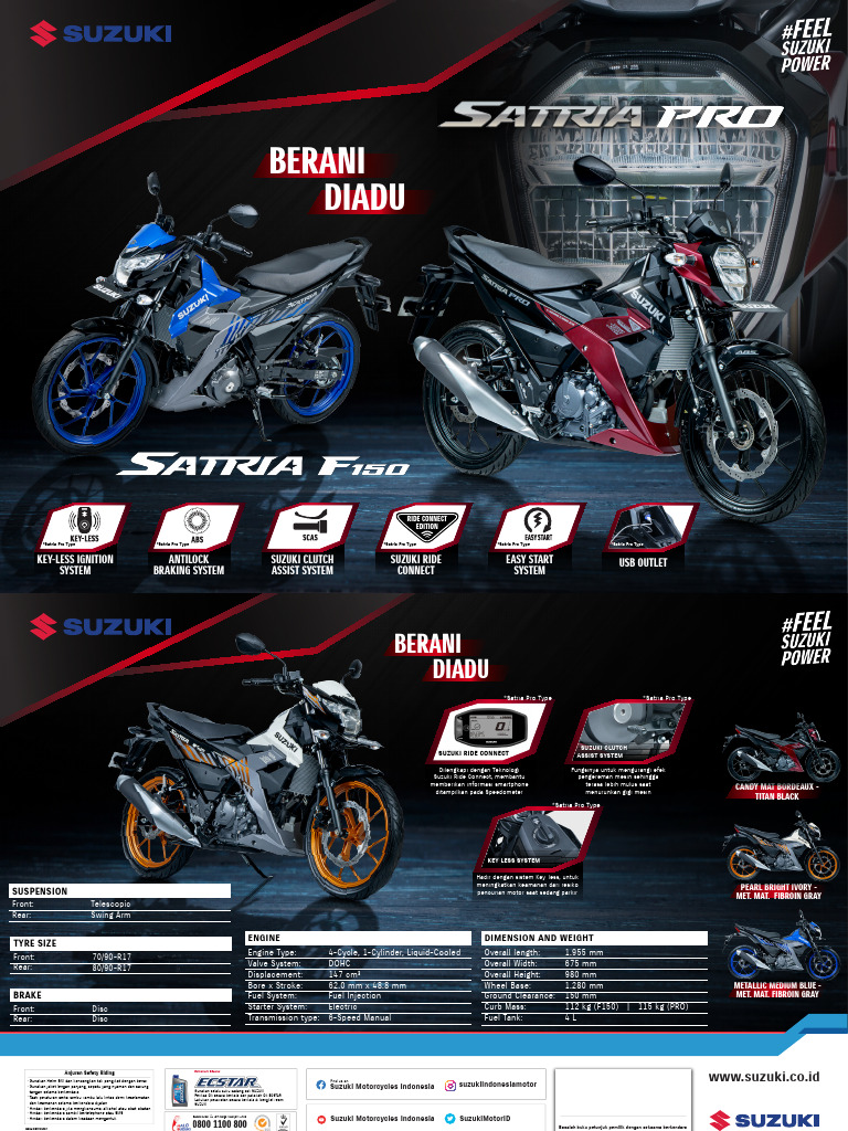 Fitur Unggulan Suzuki Satria Pro Type | PDF