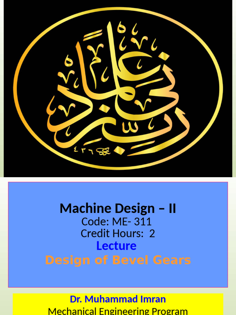 Bevel Gears Design in Machine Engineering | PDF