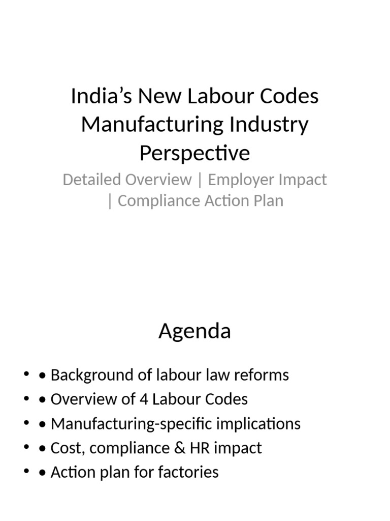 India’s Labour Codes: Manufacturing Impact | PDF | Labour Law | Employment