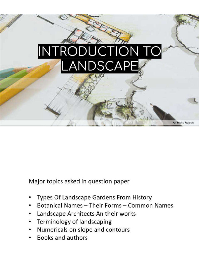 Introduction To Landscape | PDF