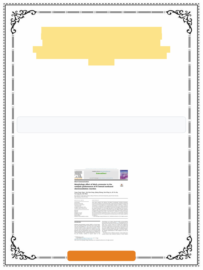 Morphology effect of MnO2 promoter to the catalytic performance of Pt toward methanol ...