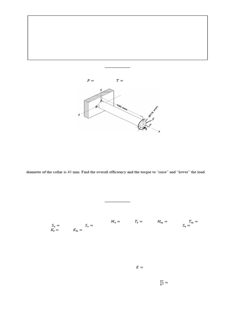 Machine Design Exam Questions 2020 | PDF | Strength Of Materials | Screw