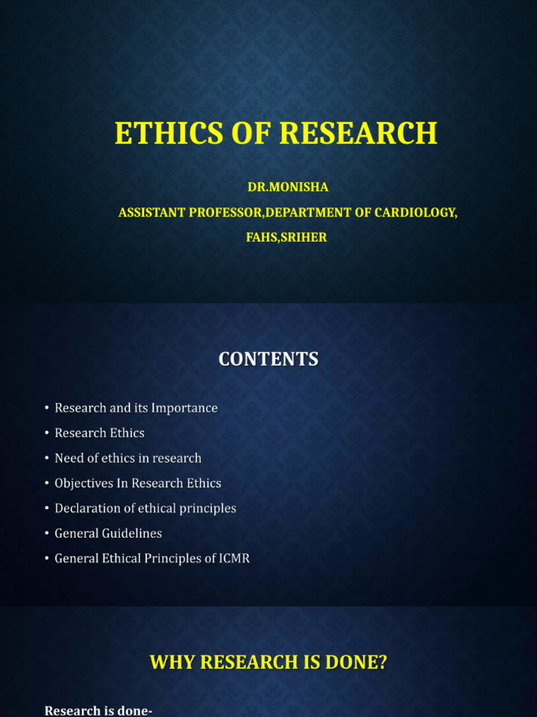 Ethics of Research (1) | PDF