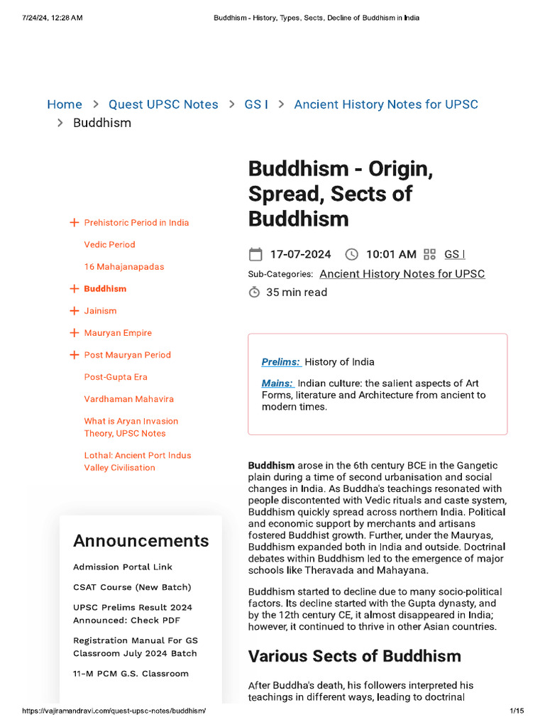 Buddhism - Origin, | PDF