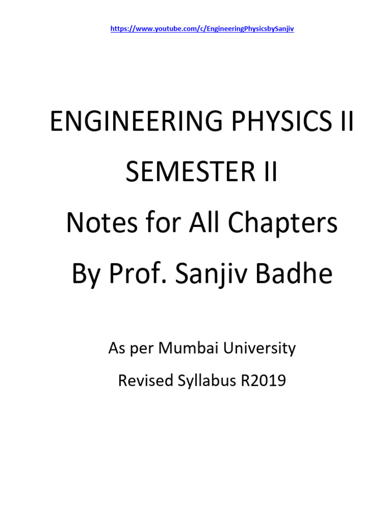 Engineering Physics II: Diffraction Notes | PDF | Diffraction ...