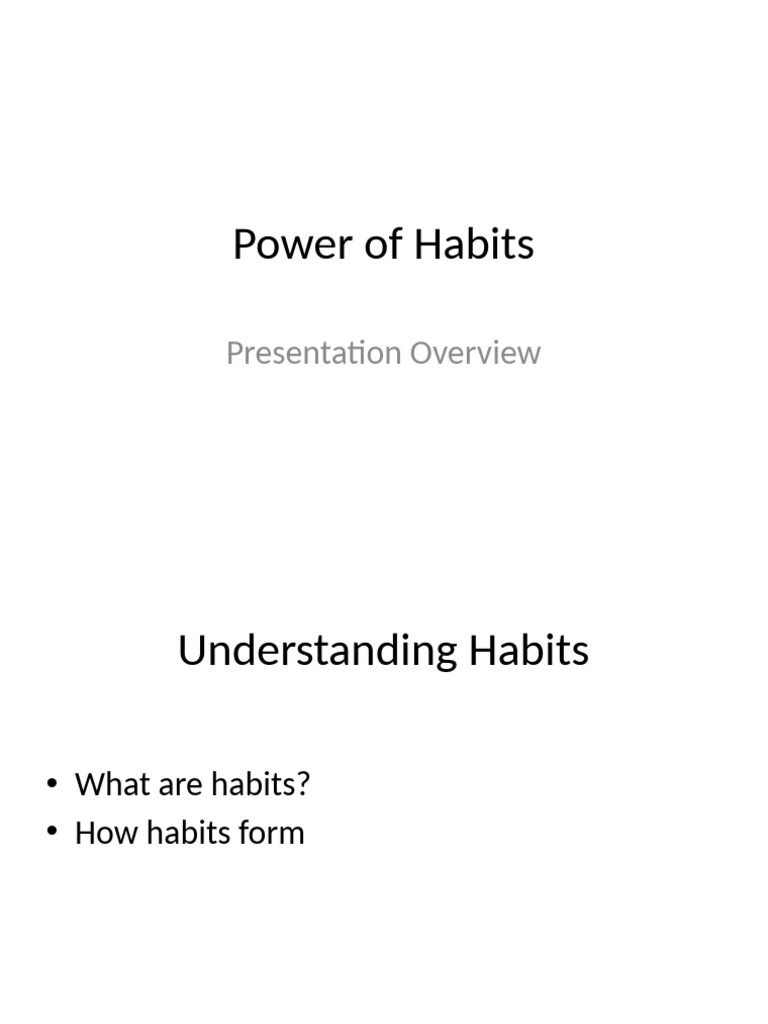 Understanding and Building Good Habits | PDF