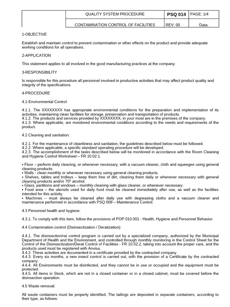 Contamination Control Model | PDF | Waste | Waste Management