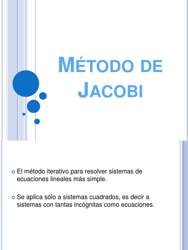 Método de Jacobi | PDF | Matriz (Matemáticas) | Espacio vectorial