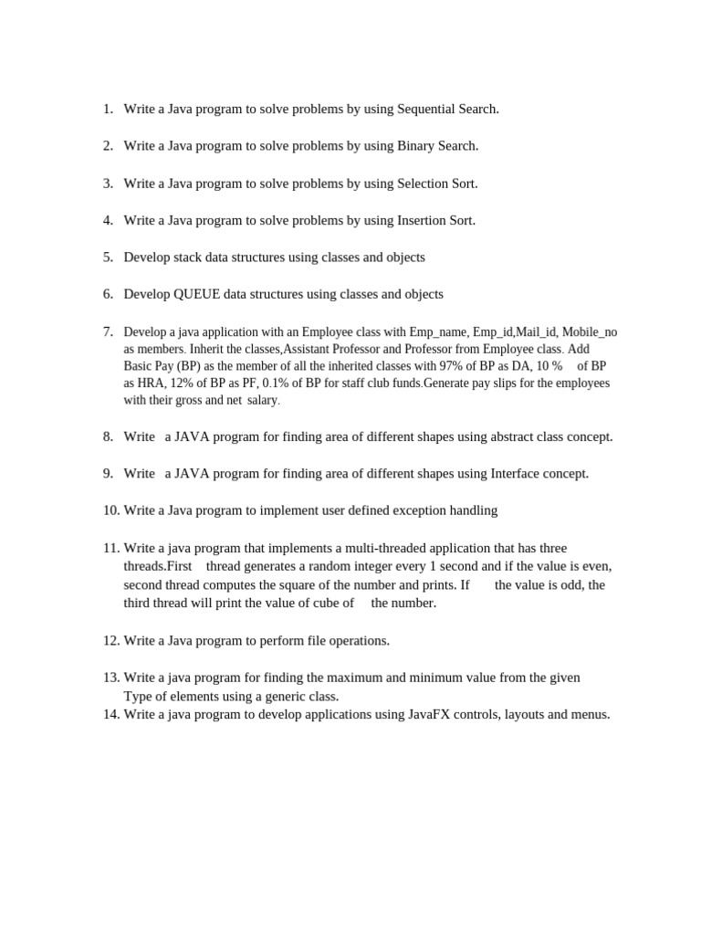 University Question Paper CS2407 OOP LAB | PDF | Class (Computer ...