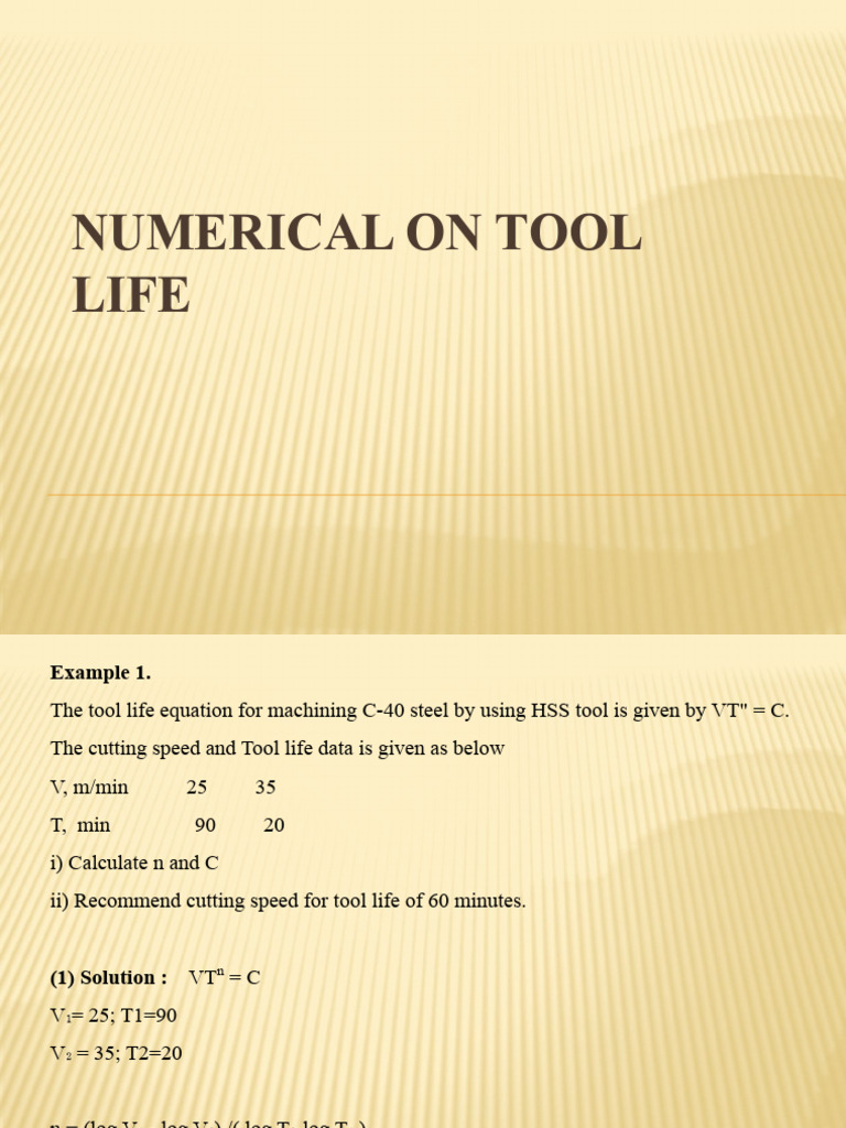 Tool Life Calculations for Machining | PDF | Metalworking | Industrial ...
