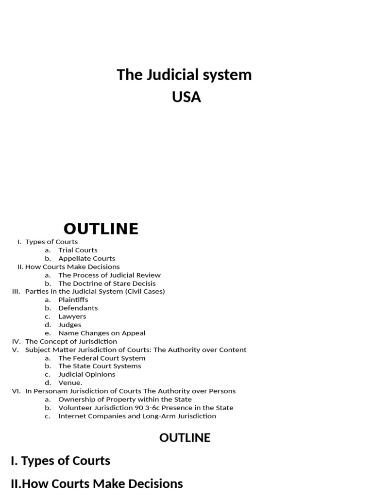 The Judicial System USA | PDF | Appeal | United States Courts Of Appeals