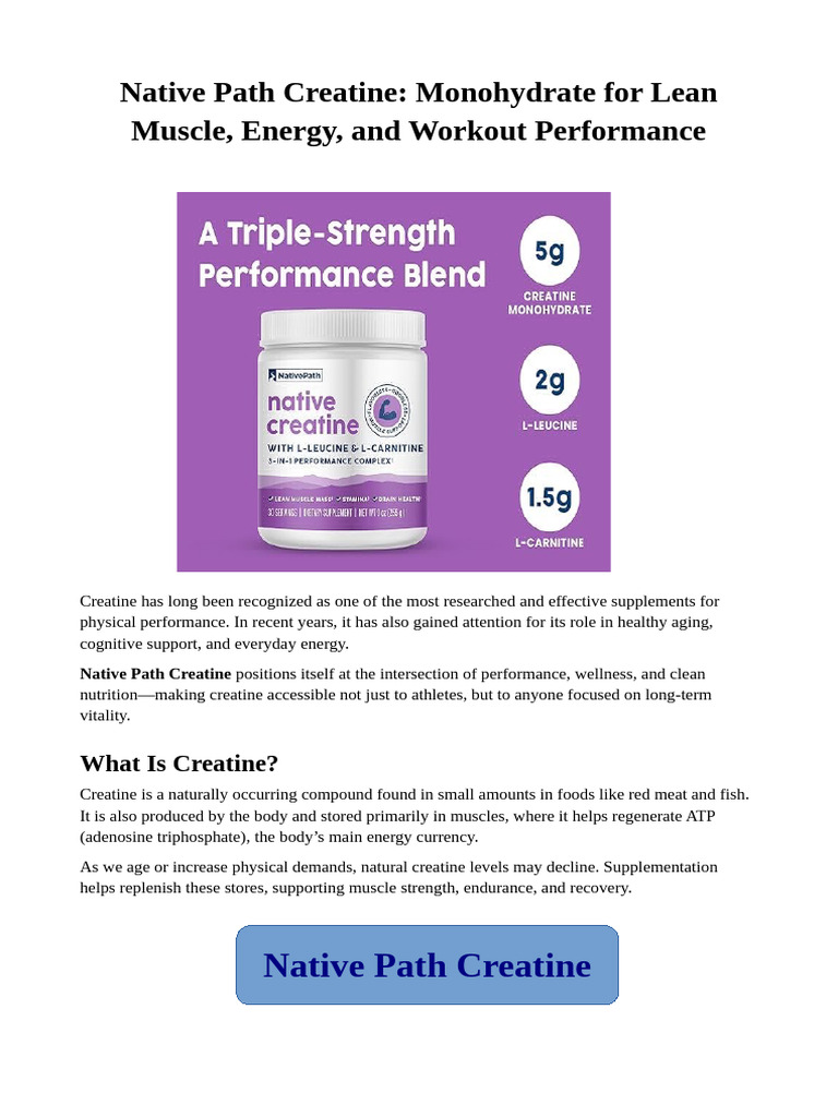Native Path Creatine | PDF | Strength Training