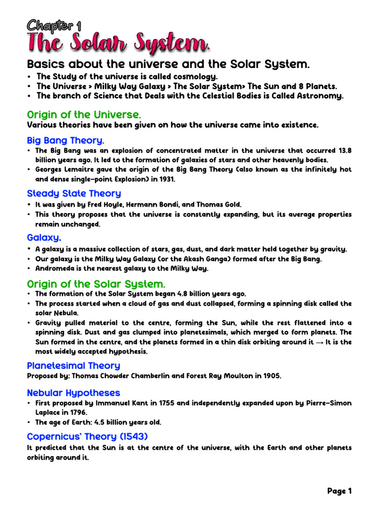 Overview of the Solar System and Cosmos | PDF | Sun | Planets