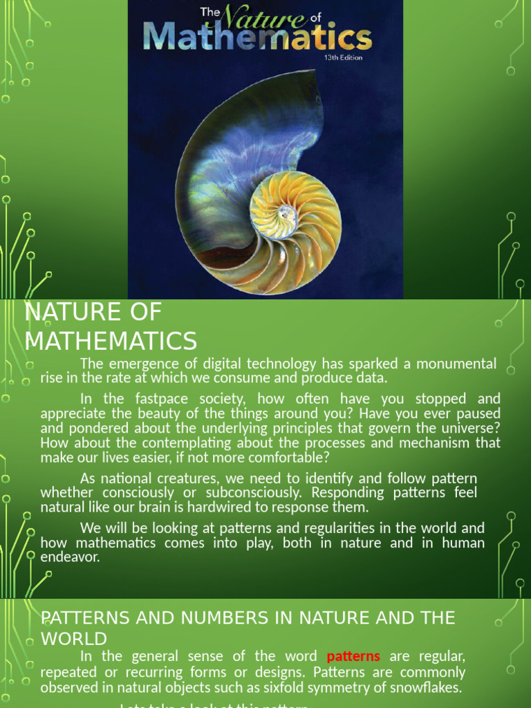 Patterns and Mathematics in Nature | PDF | Pattern