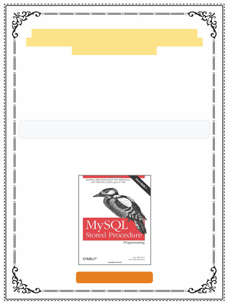 MySQL Stored Procedure Programming 1st Edition Guy Harrison ebook ...