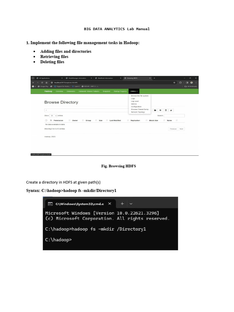 BDA LAB MANUAL | PDF | Computing | Computer Programming