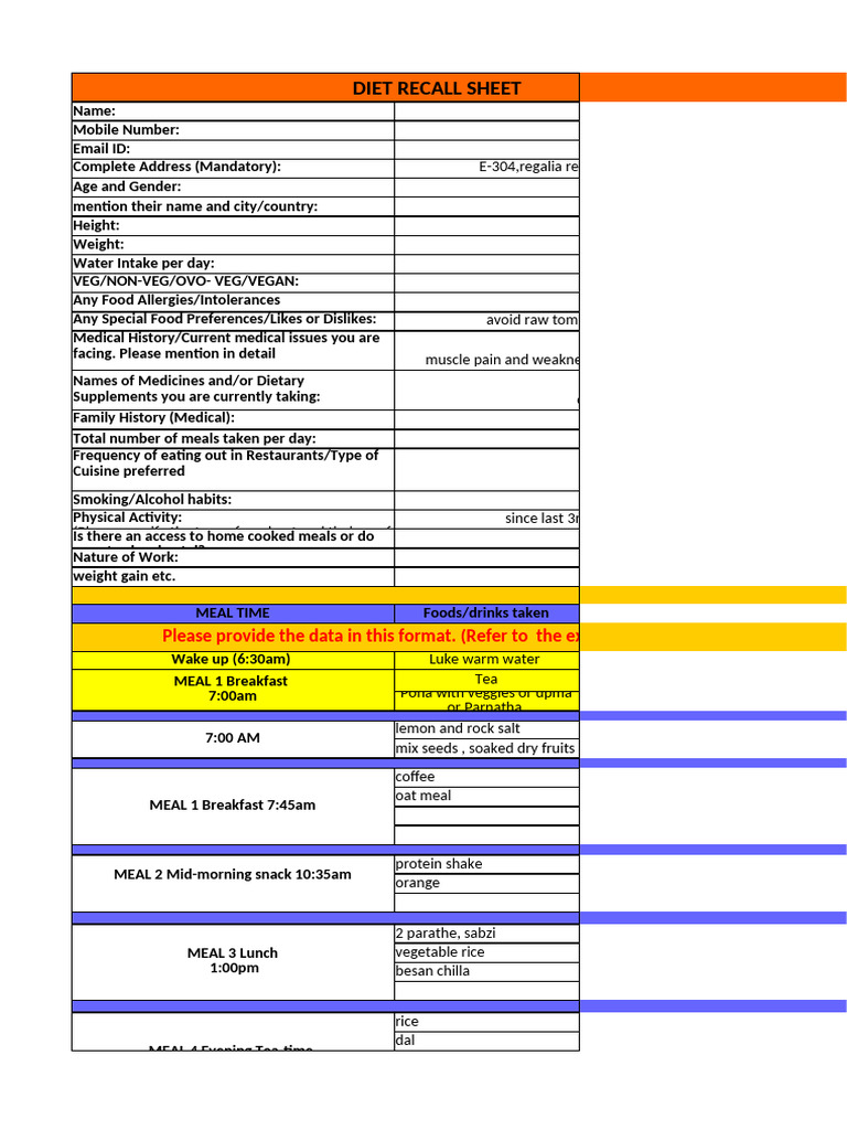 Personalized Diet Plan for Weight Gain | PDF | Meal | Dieting