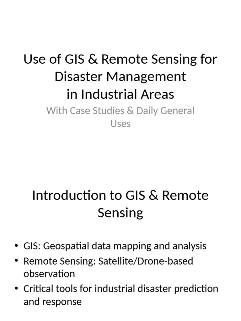 GIS & Remote Sensing in Disaster Management | PDF
