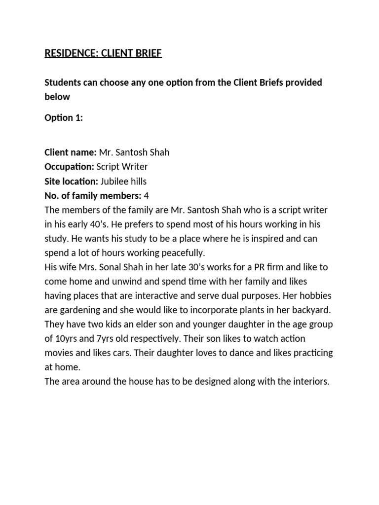 Client Brief | PDF