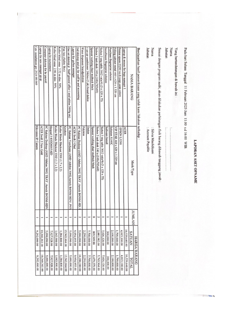 Assets Opname Edit | PDF