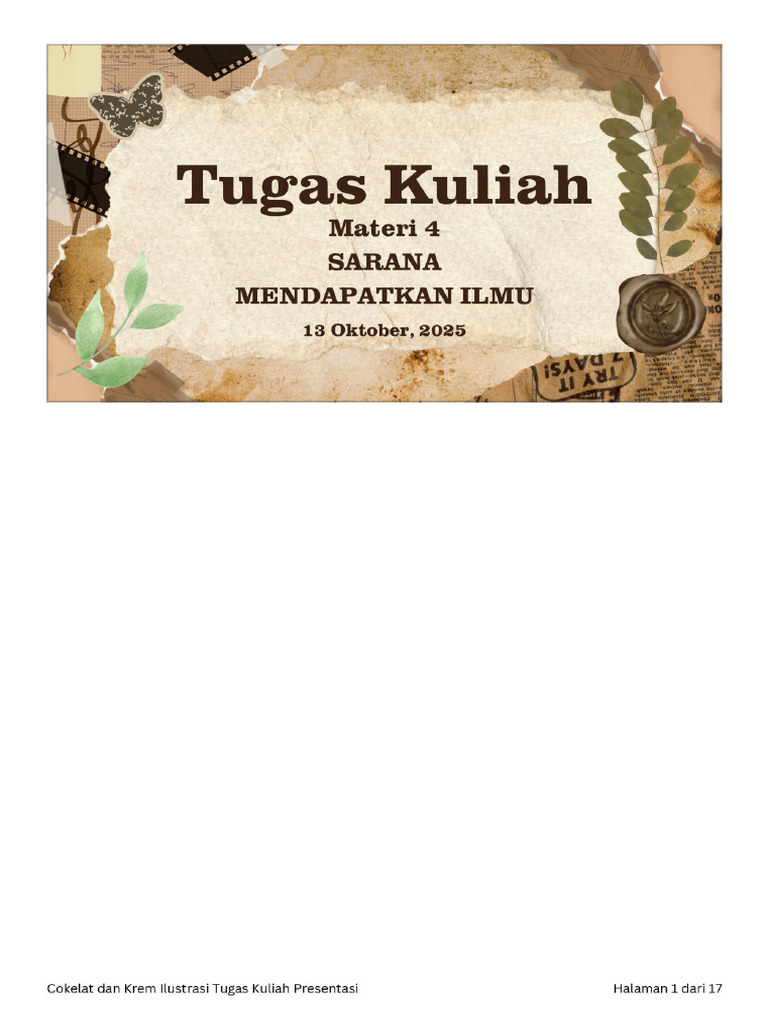 Kitabul'Ilmi - 4. Sarana Mendapatkan Ilmu | PDF