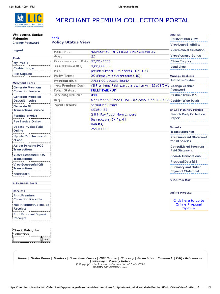 Amitava Ray Chowdhury Lic | PDF | Receipt | Business