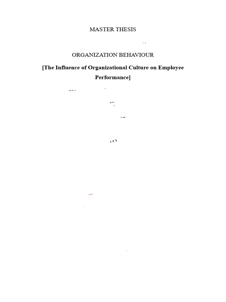 Master Thesis Synopsis | PDF | Organizational Culture | Employee Retention