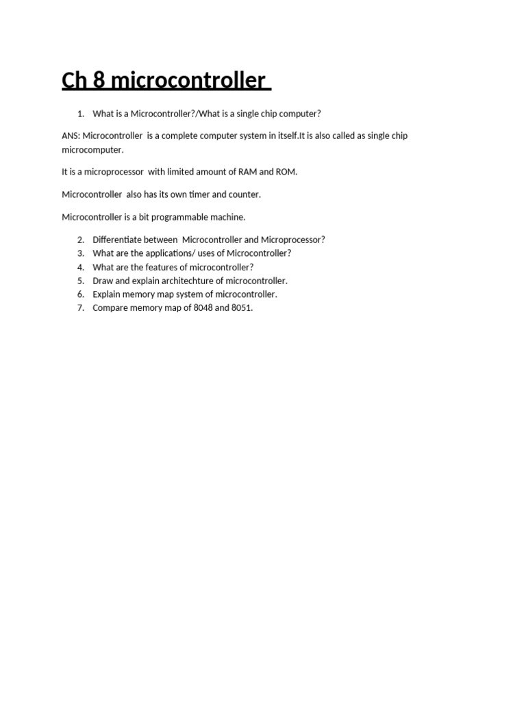 Microcontroller Basics and Comparisons | PDF