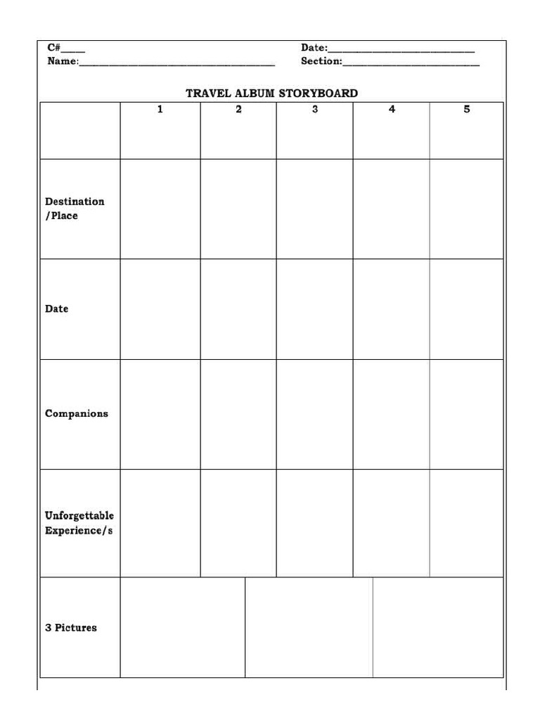 Travel Album Storyboard | PDF