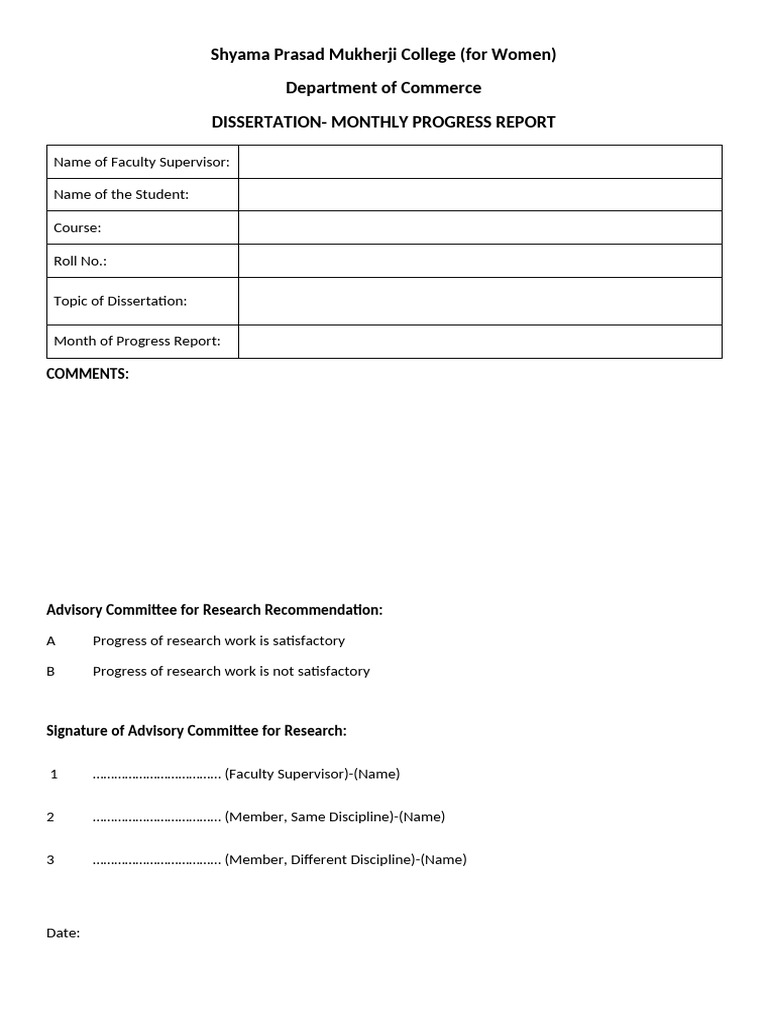 Monthly Progress Report Sample-1 | PDF