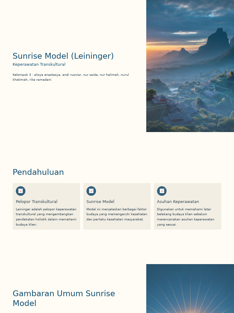 Sunrise Model: Pendekatan Transkultural Keperawatan | PDF