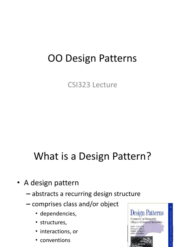 OO Design Patterns | PDF | Model–View–Controller | Application Programming Interface