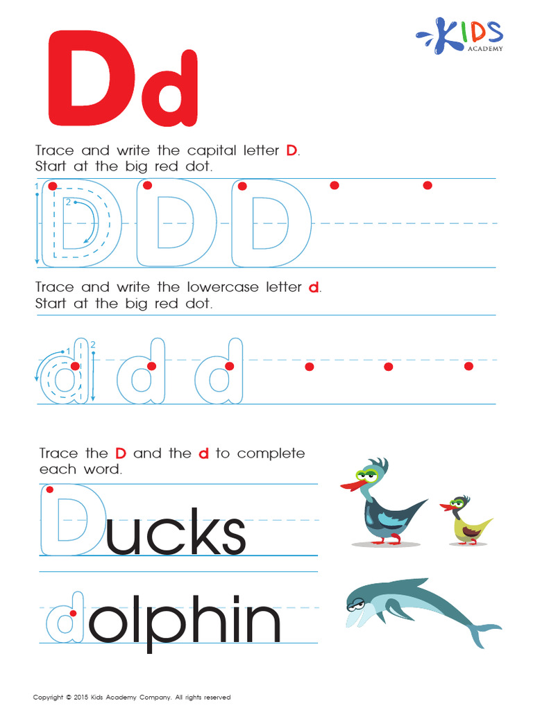 Kindergarten Letter D Tracing Page | PDF