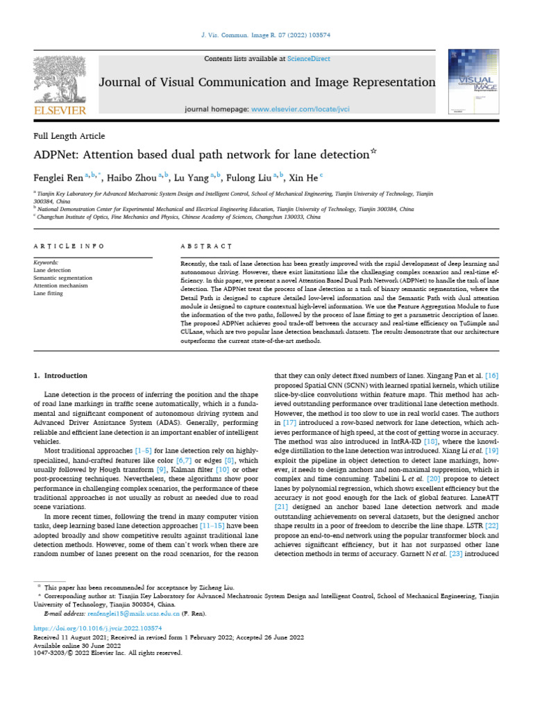 ADPNet - Attention Based Dual Path Network For Lane Detection | PDF ...
