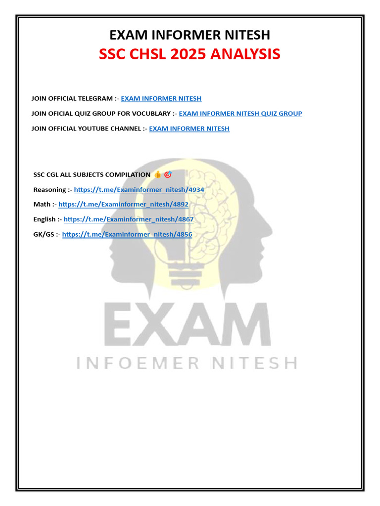 Ssc Chsl 2ns Shift Analysis | PDF