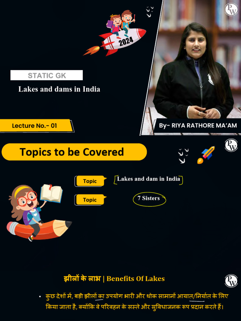 Lakes and Dams in India 01 - Class Notes | PDF