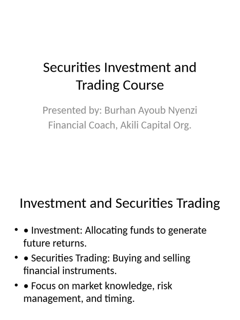 SIT Course Presentation by Burhan Nyenzi | PDF
