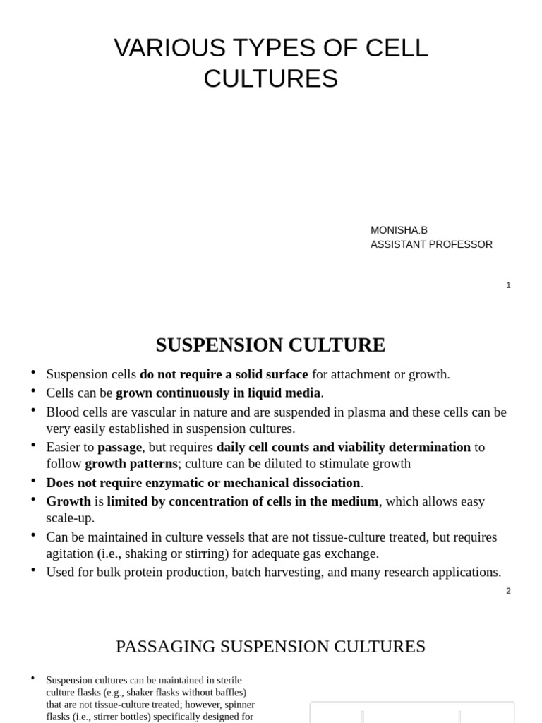 Types of Cell Cultures Explained | PDF | Cell Biology | Biochemistry