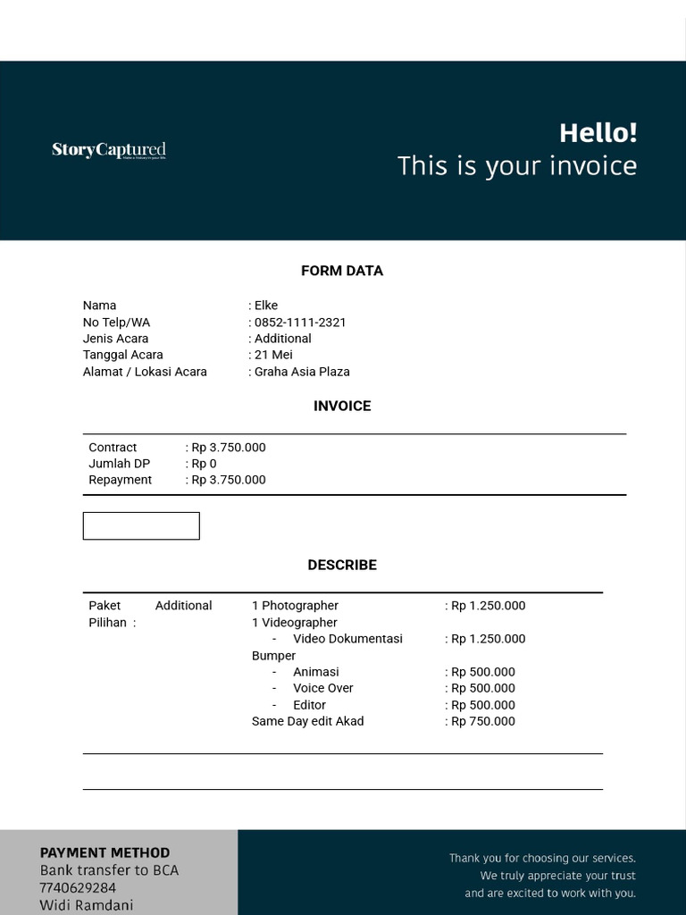 Invoice Elke - 21 Mei - Graha Asia Plaza | PDF