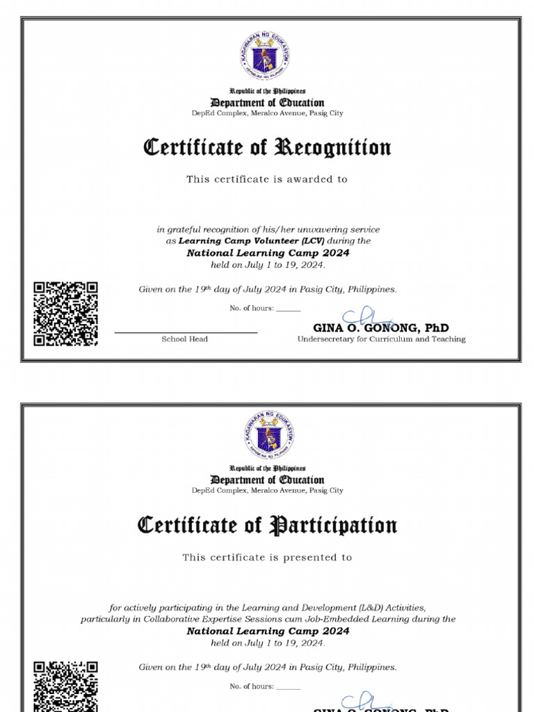 Certificate of Recognition | PDF