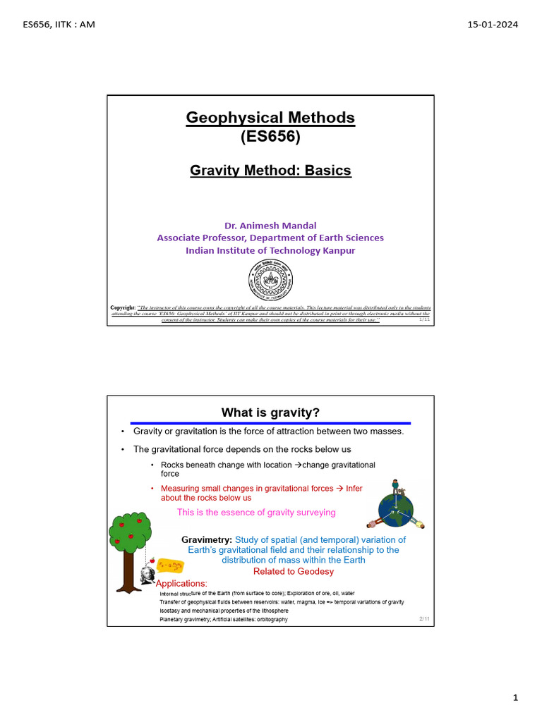 Gravity Method Basics in Geophysics | PDF | Gravity | Mass