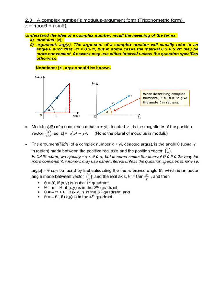 1209HW Complex Number of 3 Forms | PDF