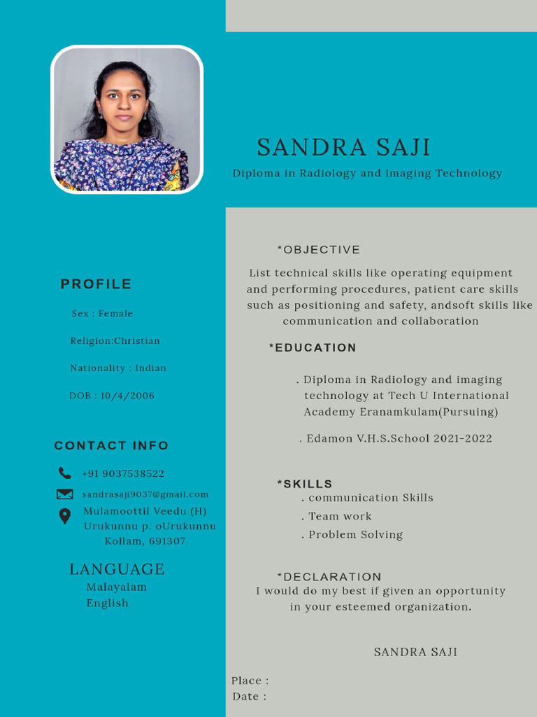 Sandra Saji CV | PDF