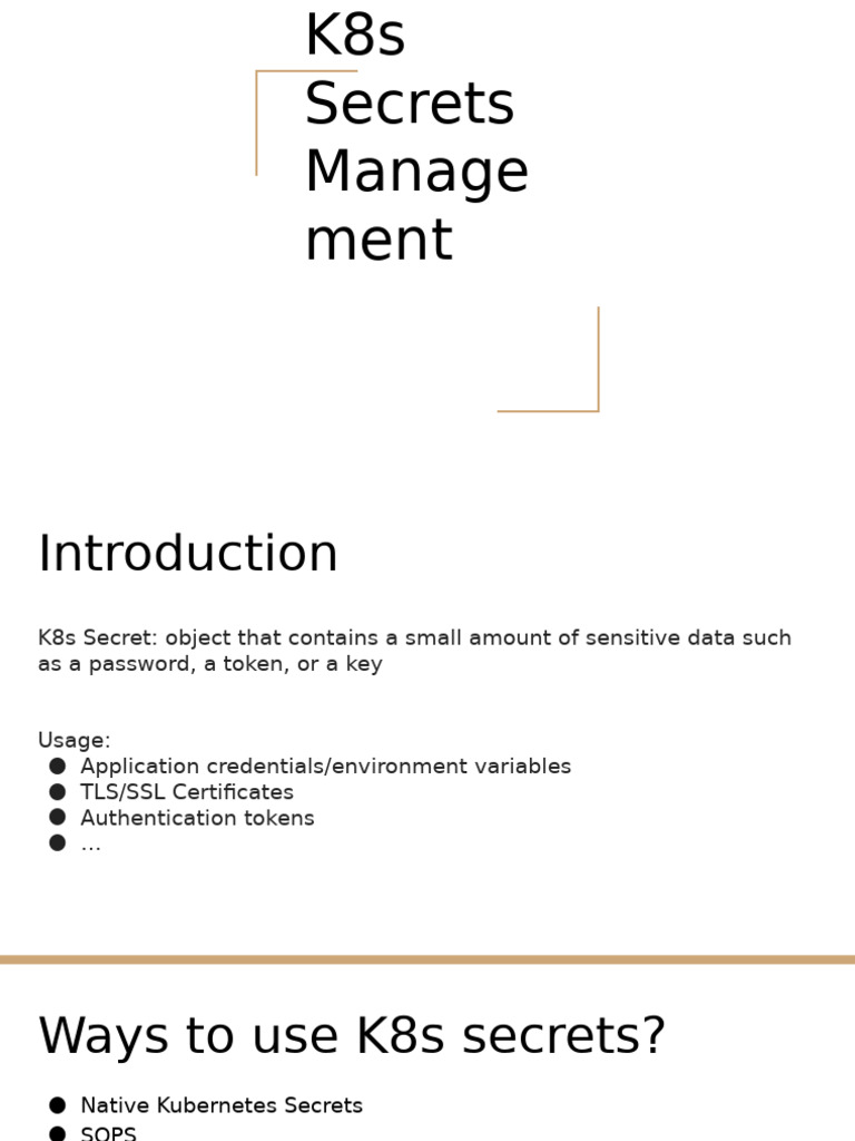 Kubernetes Secrets Management | PDF | Encryption | Cryptography