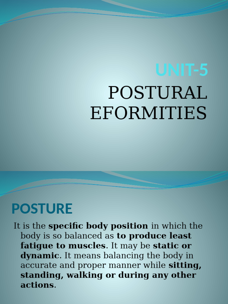 Correct Posture and Deformities Guide | PDF | Diseases And Disorders ...
