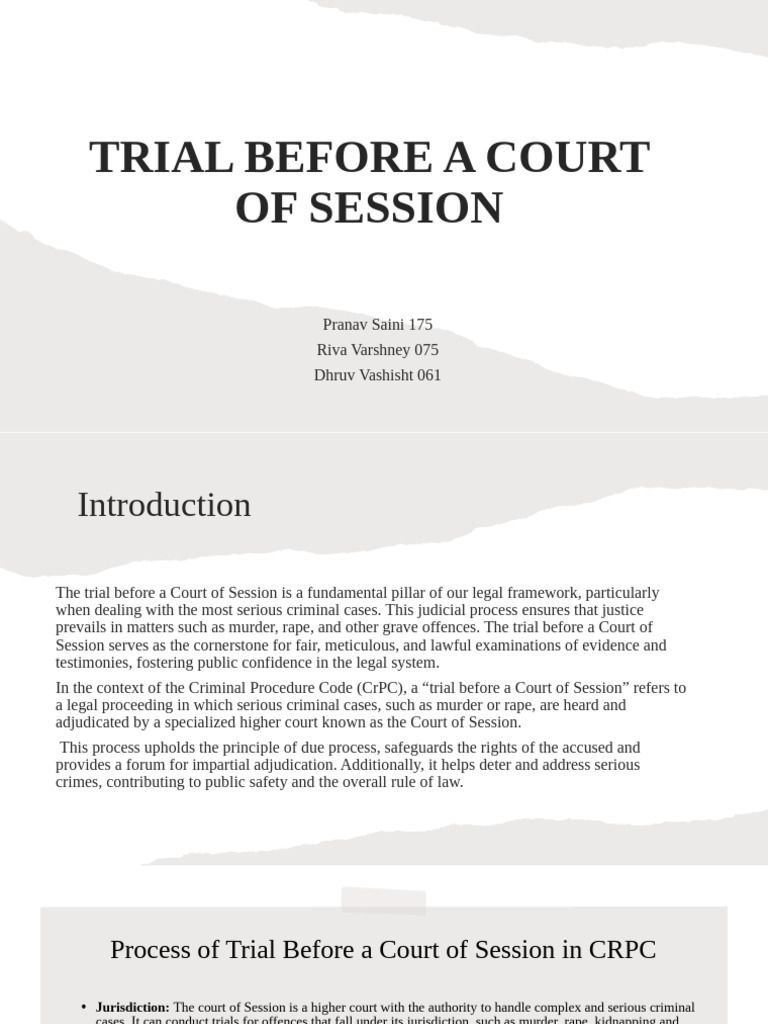 Trial Before A Court of Session CPC Note | PDF | Acquittal | Trials