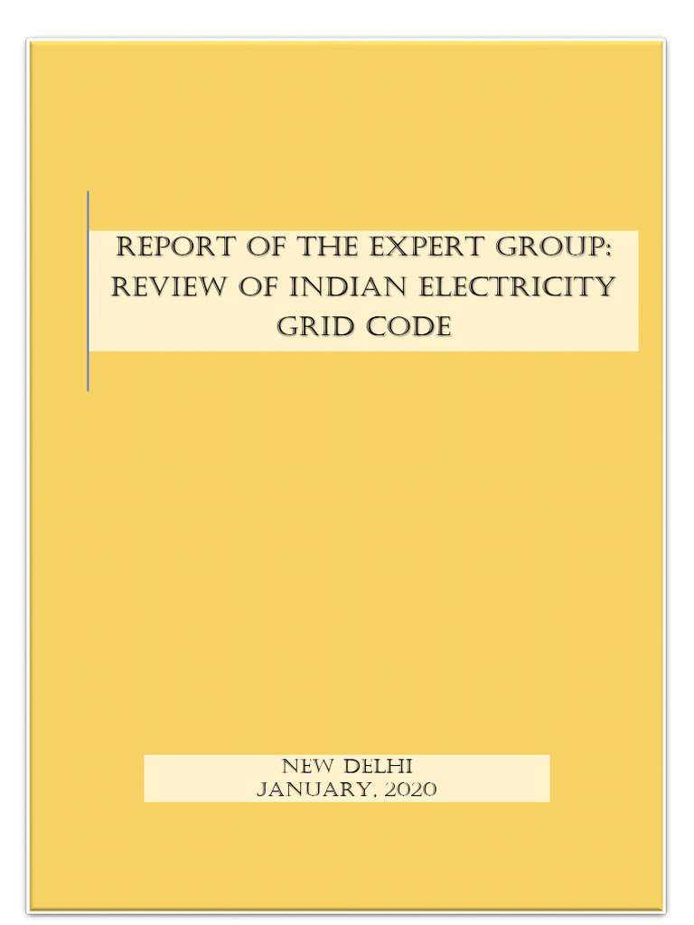 Report of the Expert Group Review of Indian Electricity Grid Code | PDF ...